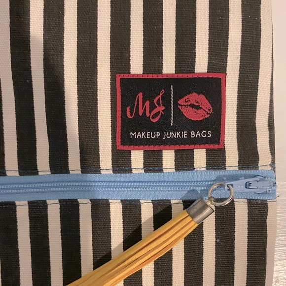 Makeup Junkie | Bags | Makeup Junkie Bag Glam Stripe Medium | Poshmark